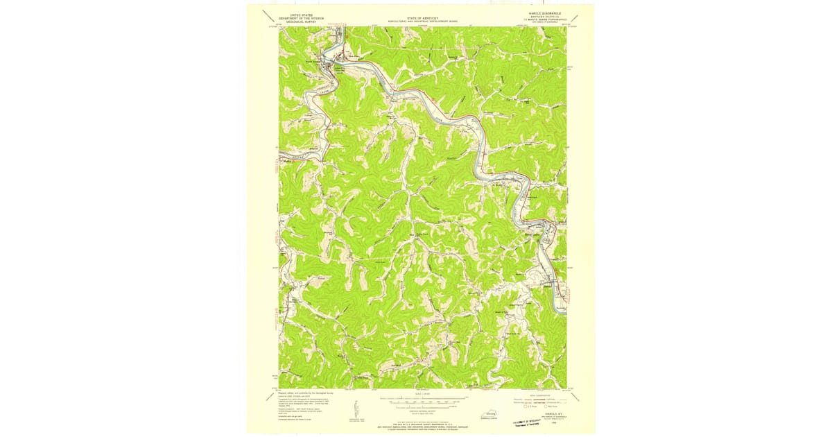 1954 Map of Harold, Floyd County, KY — High-Res | Pastmaps