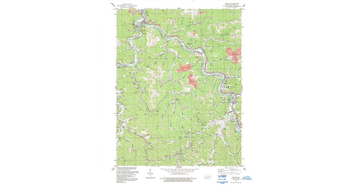 1992 Map of Harold, Floyd County, KY — High-Res | Pastmaps