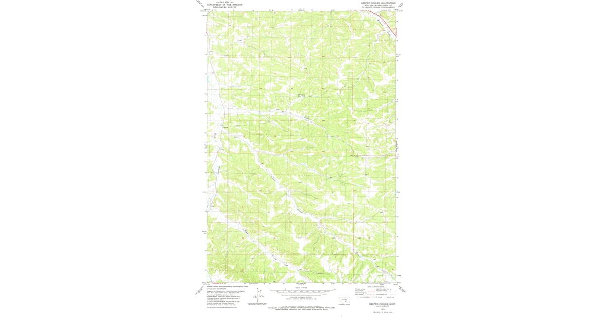 1979 Map of Harper Coulee, Musselshell County, MT — High-Res | Pastmaps