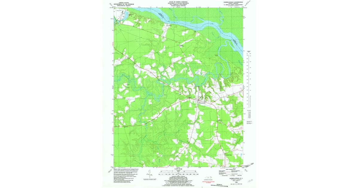 1982 Map of Harrellsville, NC — High-Res | Pastmaps