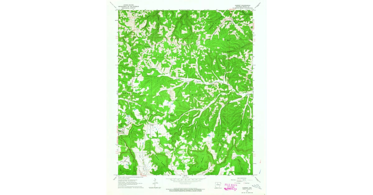 1963 Map of Harriet, Searcy County, AR — High-Res | Pastmaps