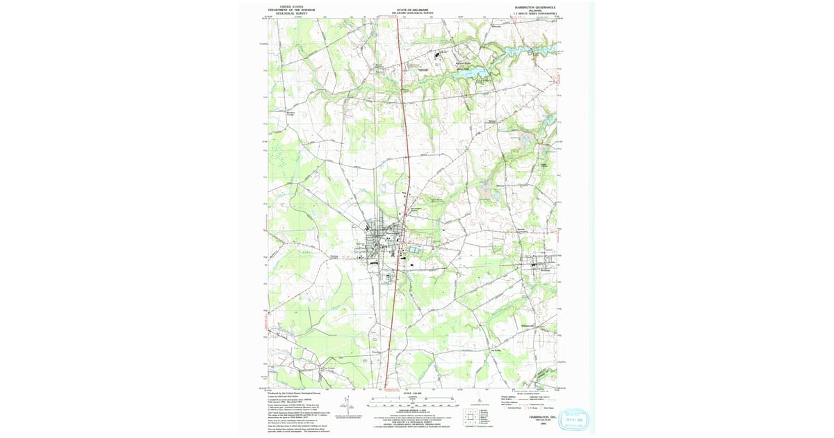 1993 Map of Harrington, DE — High-Res | Pastmaps