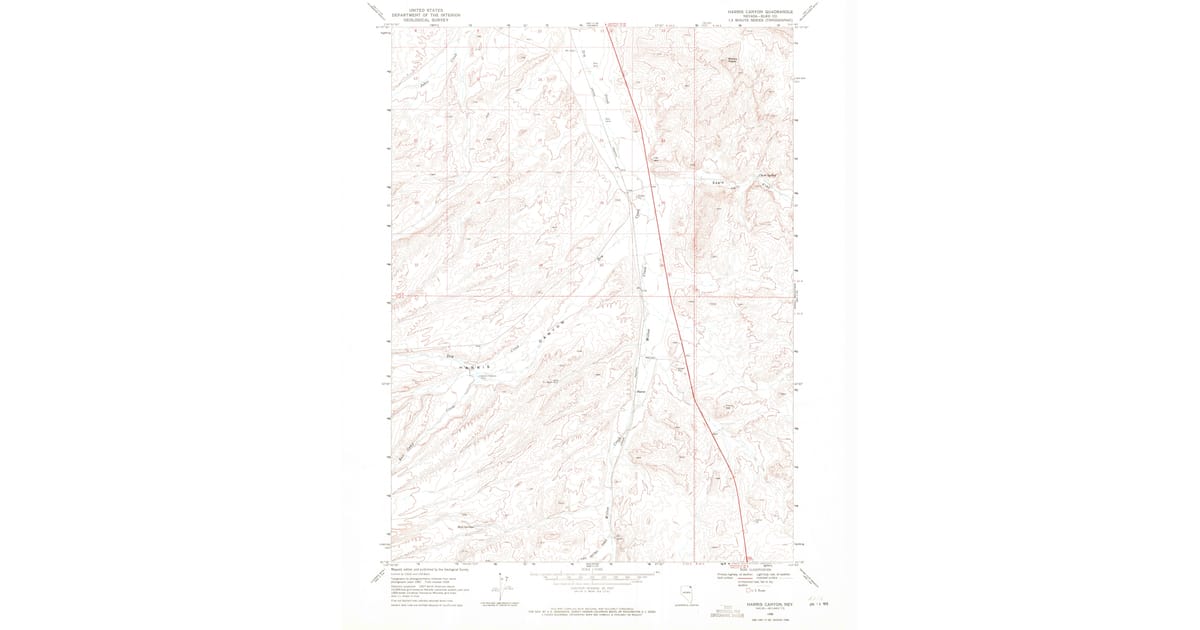 1968 Map of Harris Canyon, Elko County, NV — High-Res | Pastmaps