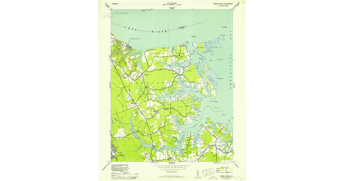 1944 Map of Harris Grove, York County, VA — High-Res | Pastmaps