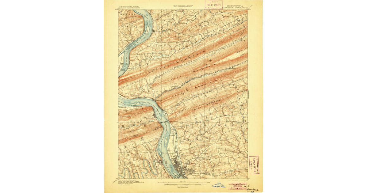 1899 Map of Harrisburg, PA — High-Res, 1905 Print | Pastmaps