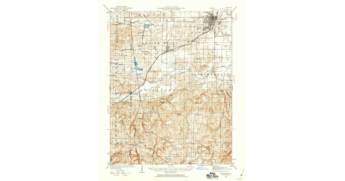 1939 Map of Harrisburg, IL — High-Res | Pastmaps