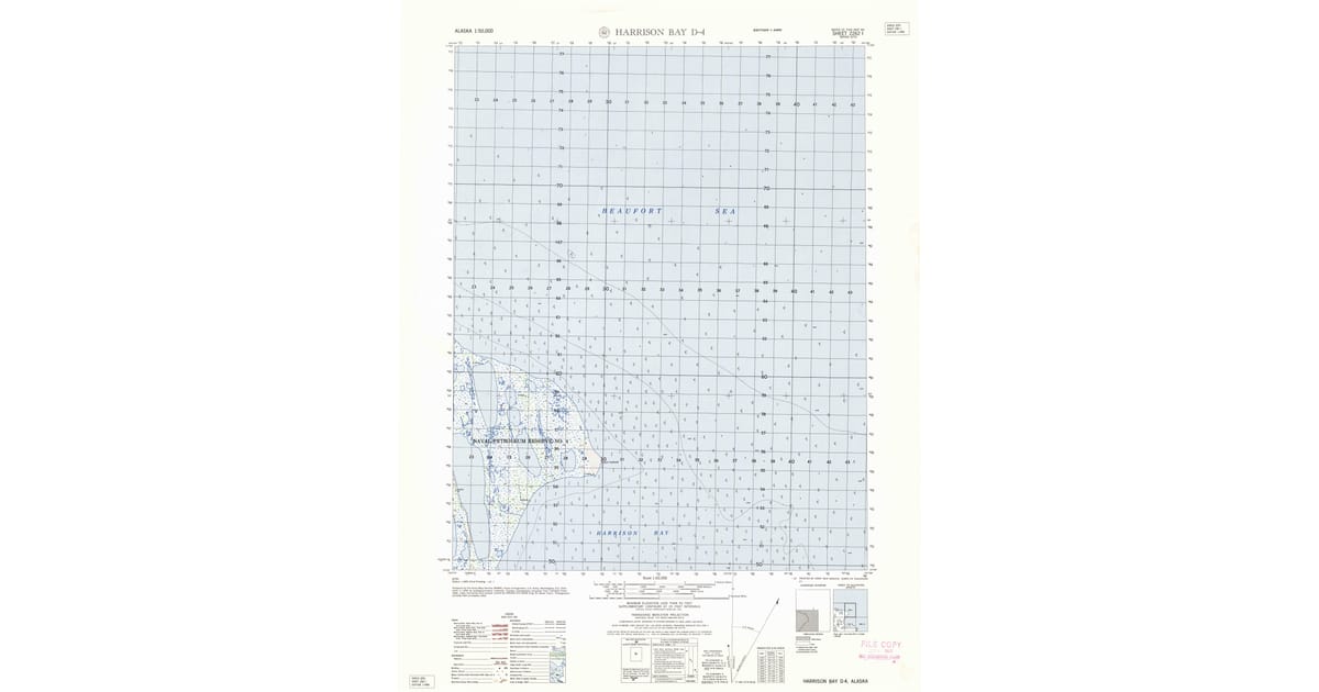 1962 Map of Harrison Bay D-4, North Slope Borough, AK — High-Res | Pastmaps