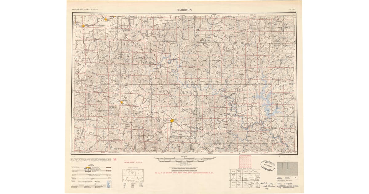 1950s Maps of Hocomo, MO | Pastmaps