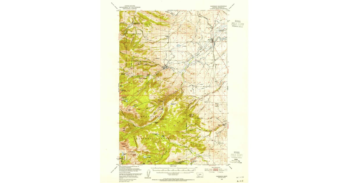 1950 Map of Harrison, MT — High-Res | Pastmaps