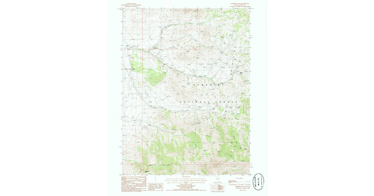 1985 Map of Harrison Pass, Elko County, NV — High-Res | Pastmaps