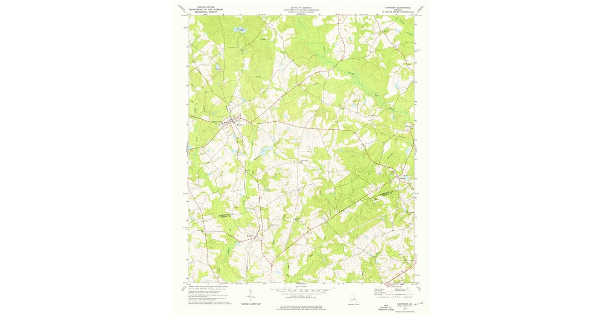 1973 Map of Harrison, GA — High-Res | Pastmaps
