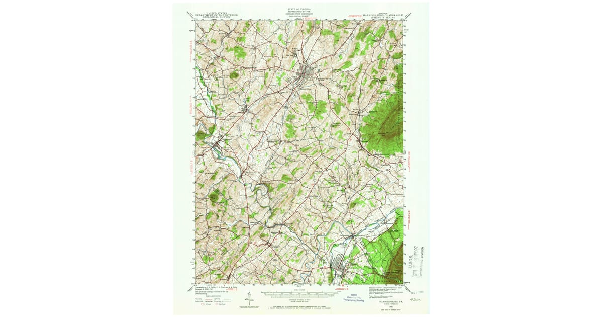 1941 Map of Harrisonburg, Rockingham County, VA — High-Res | Pastmaps