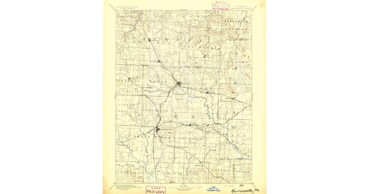 1894 Map of Harrisonville, MO — High-Res | Pastmaps