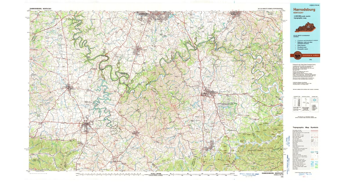 1990s Maps of Vine Grove, Jessamine County | Pastmaps