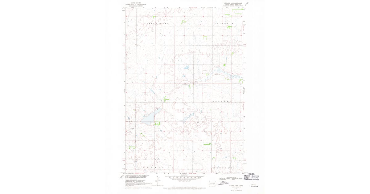 1968 Map of Harrold NE, Hyde County, SD — High-Res | Pastmaps