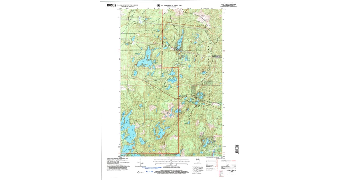 2005 Map of Hart Lake, Bayfield County, WI — High-Res | Pastmaps