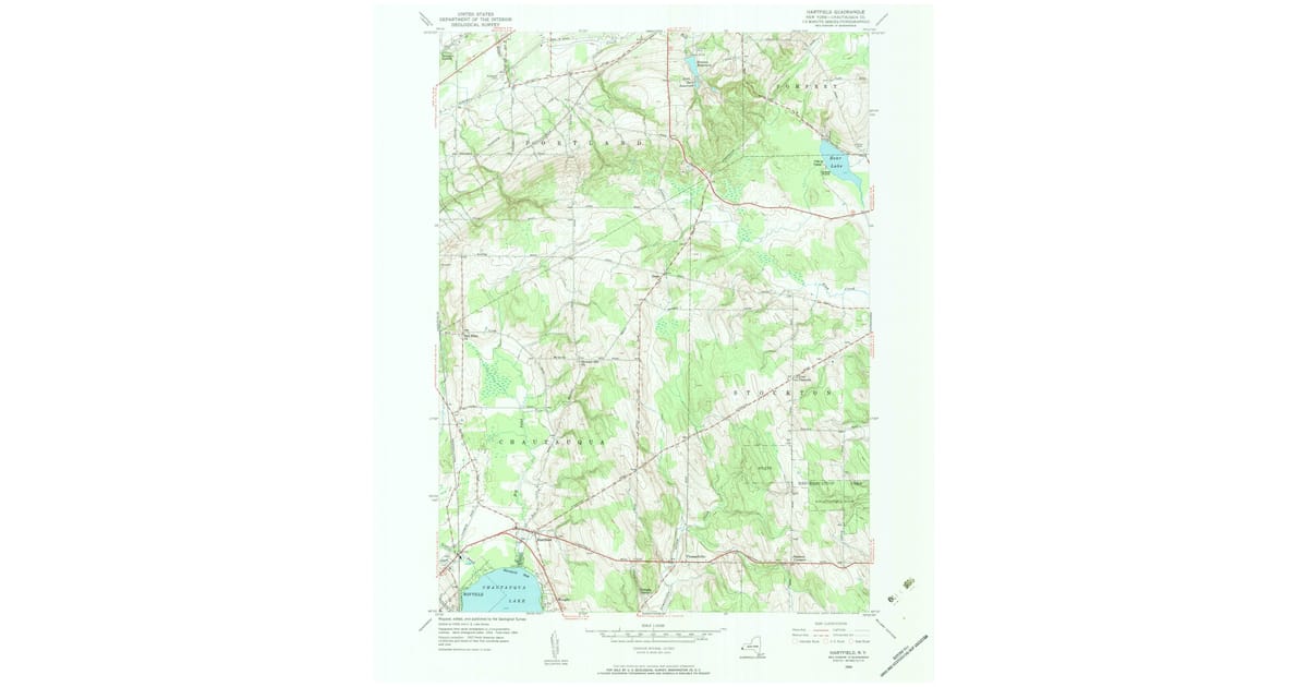 1954 Map of Hartfield, Chautauqua County, NY — High-Res | Pastmaps