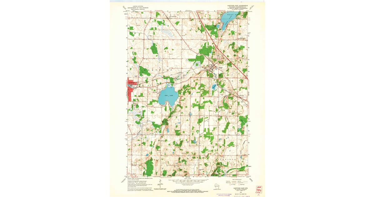 1959 Map of Hartford East, Washington County, WI — High-Res | Pastmaps