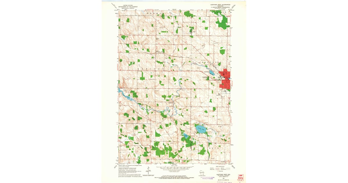 1959 Map of Hartford West, Dodge County, WI — High-Res | Pastmaps