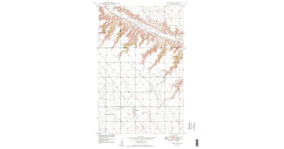 1949 Map of Hartland, Ward County, ND — High-Res | Pastmaps