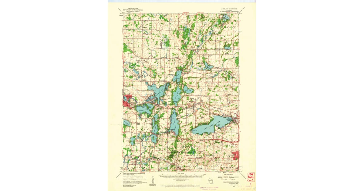 1959 Map of Hartland, WI — High-Res | Pastmaps
