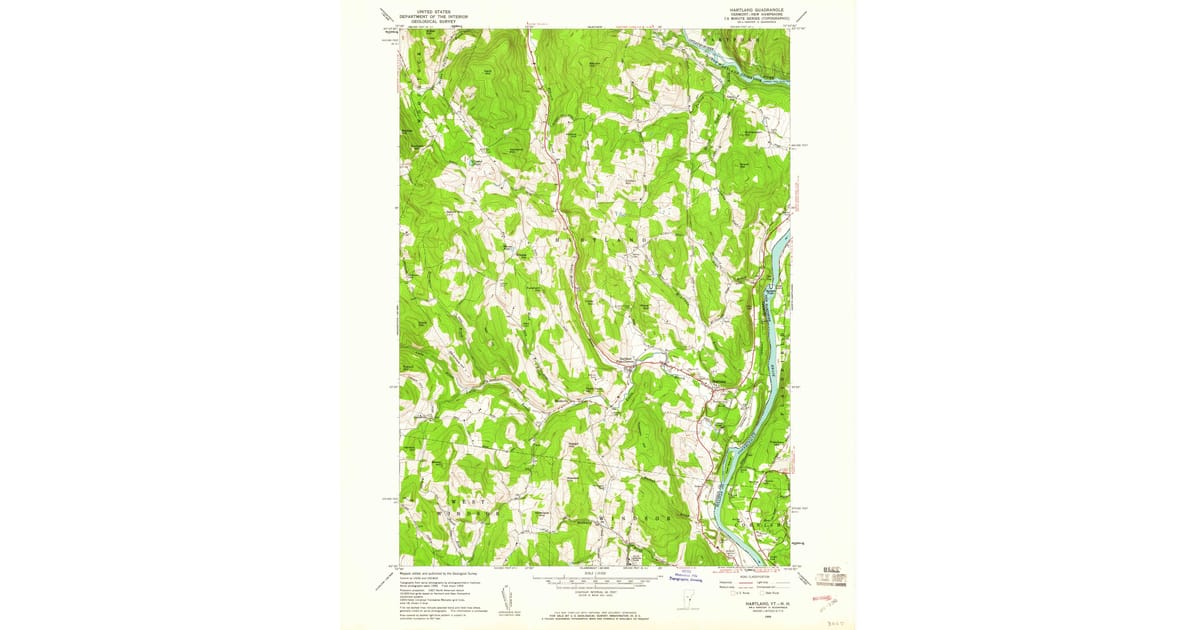 1959 Map of Hartland, Windsor County, VT — High-Res | Pastmaps