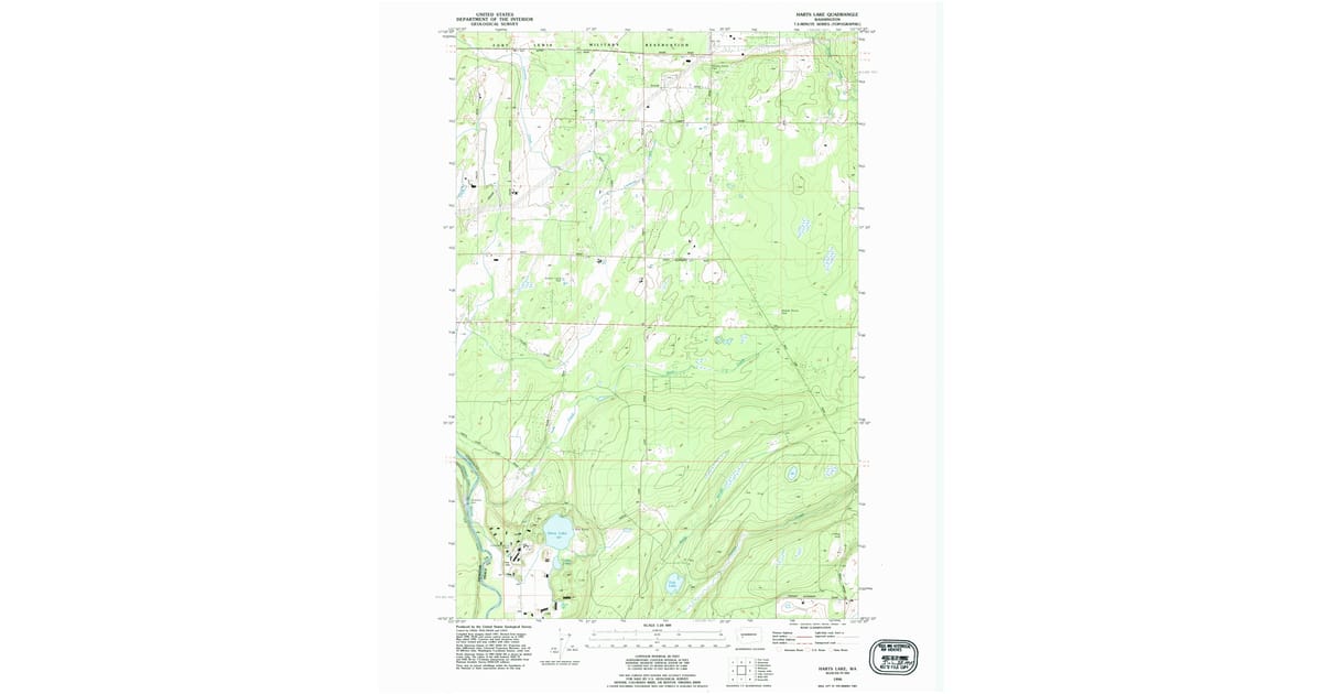 1990 Map of Harts Lake, Pierce County, WA — High-Res | Pastmaps