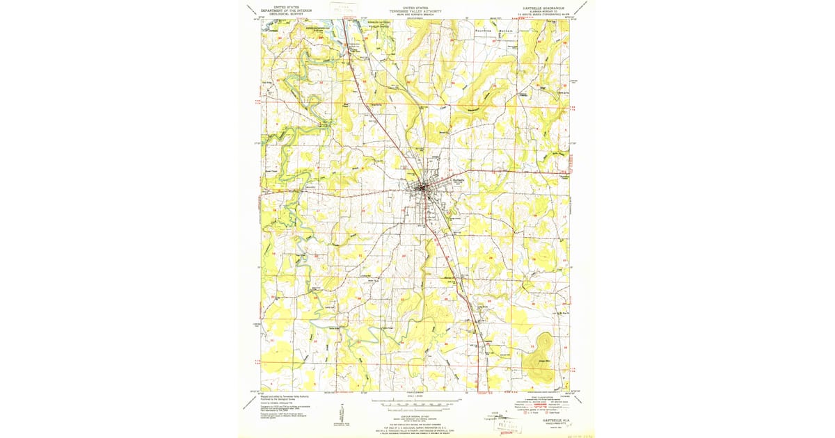 1951 Map of Hartselle, AL — High-Res | Pastmaps