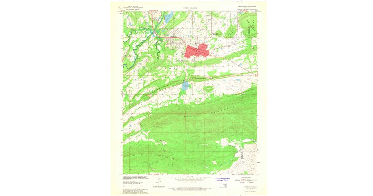 1967 Map of Hartshorne, OK — High-Res | Pastmaps