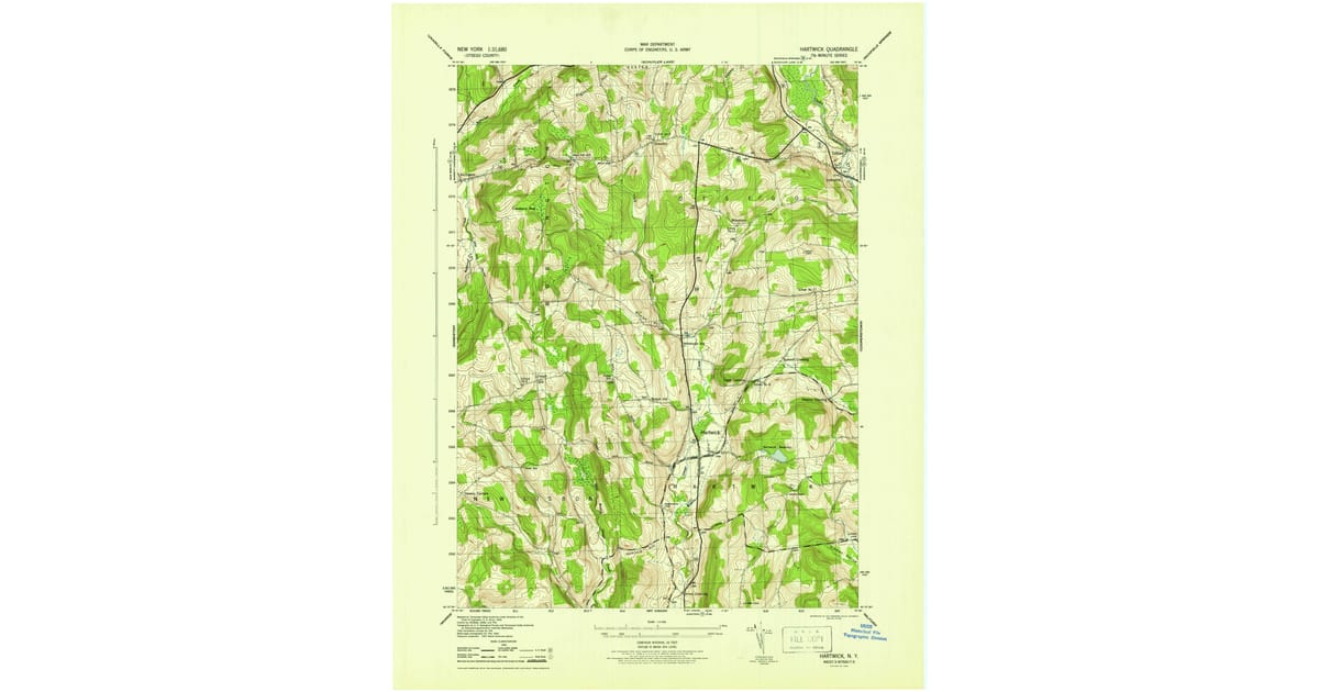 1945 Map of Hartwick, Otsego County, NY — High-Res | Pastmaps