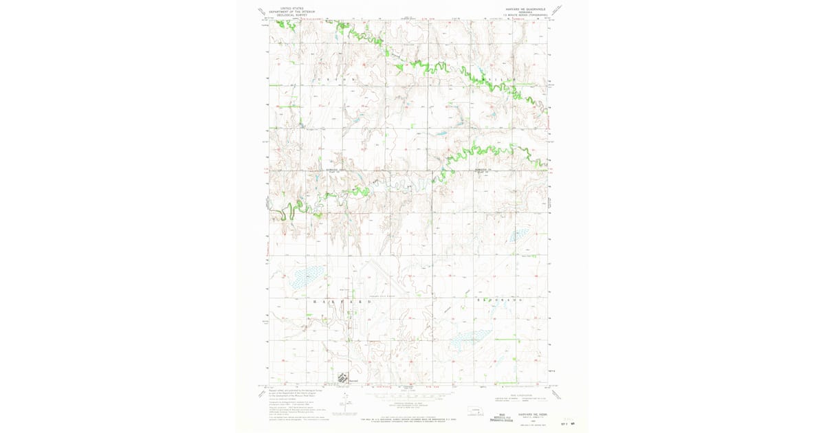 1969 Map of Harvard NE, Clay County, NE — High-Res | Pastmaps