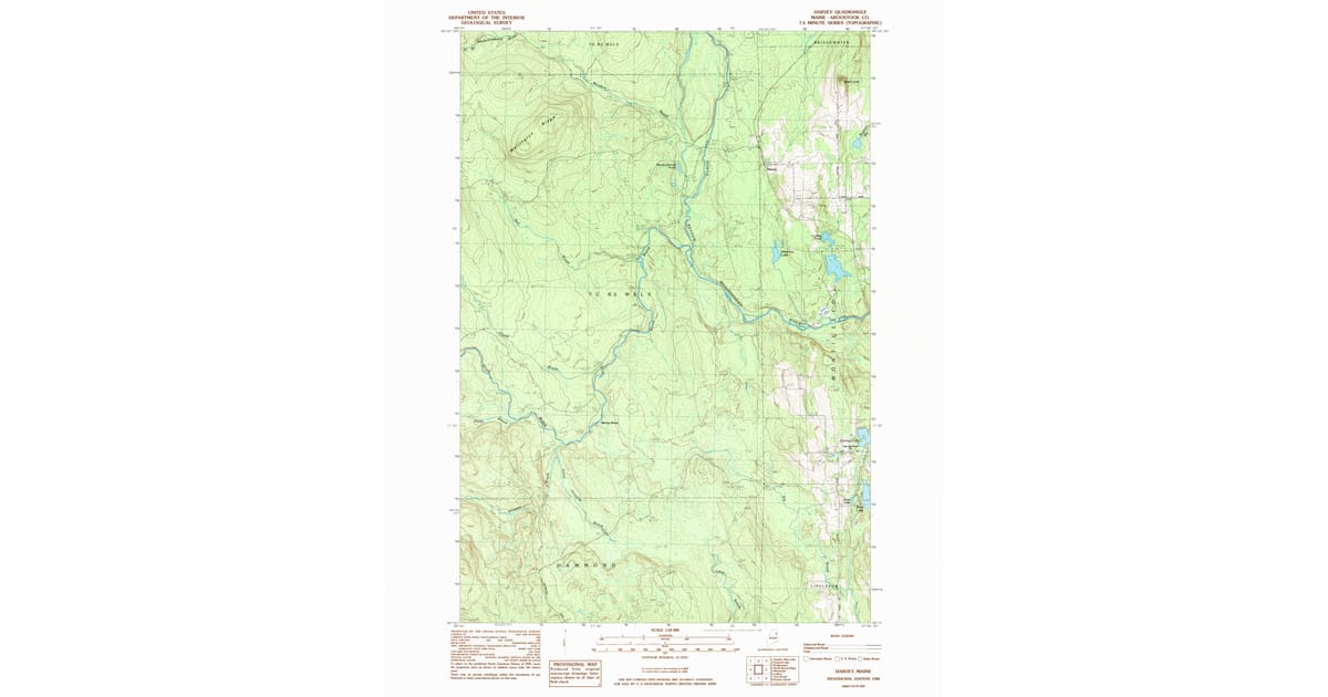 1984 Map of Harvey, Aroostook County, ME — High-Res | Pastmaps
