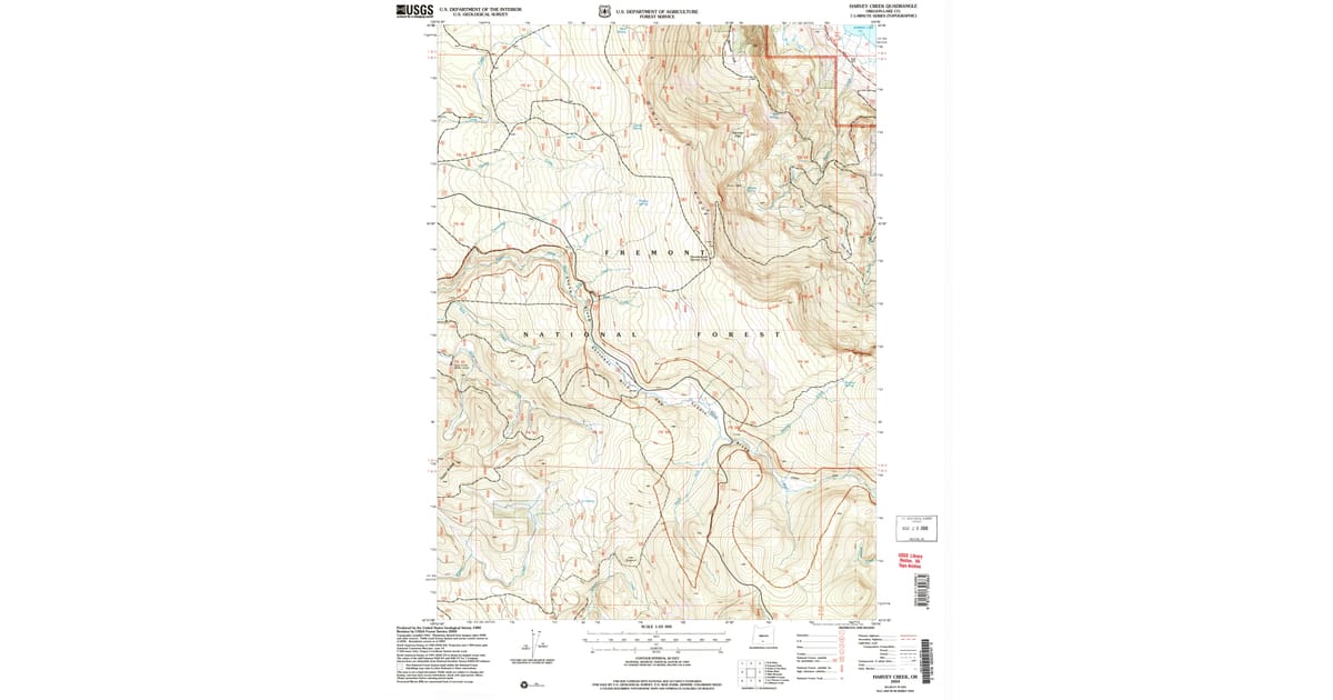 2004 Map of Harvey Creek, Lake County, OR — High-Res | Pastmaps