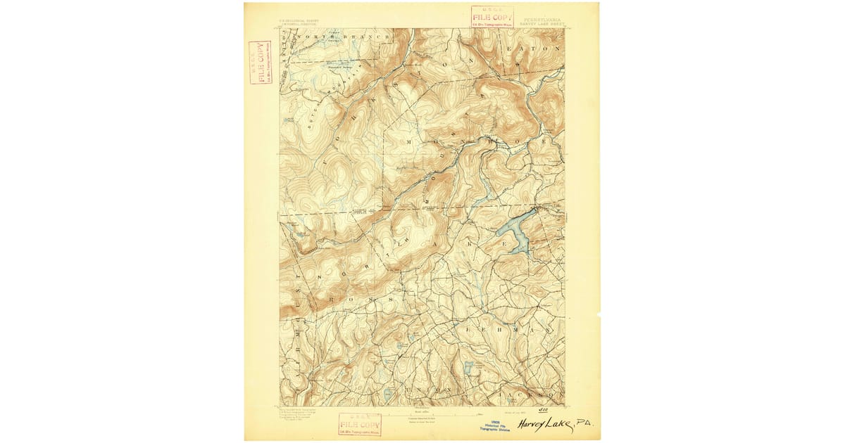 1893 Map of Harvey Lake, Luzerne County, PA — High-Res | Pastmaps