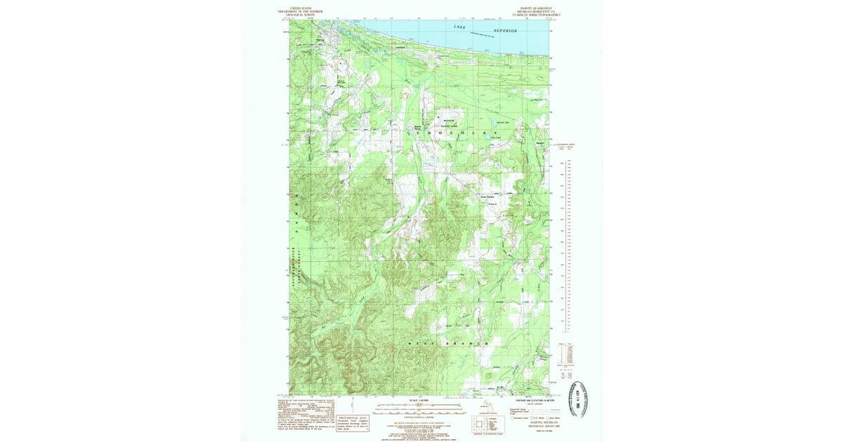 1985 Map of Harvey, MI — High-Res | Pastmaps