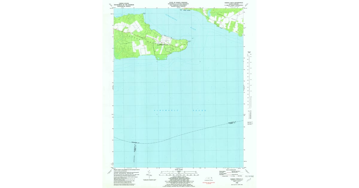 1982 Map of Harvey, Perquimans County, NC — High-Res | Pastmaps
