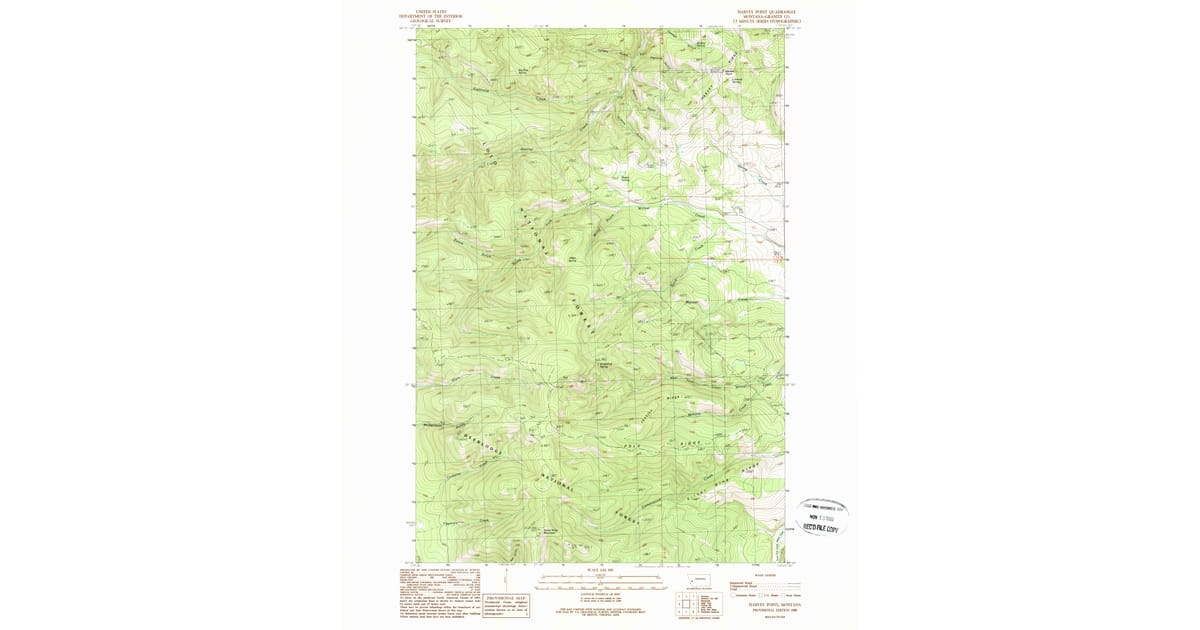1989 Map of Harvey Point, Granite County, MT — High-Res | Pastmaps
