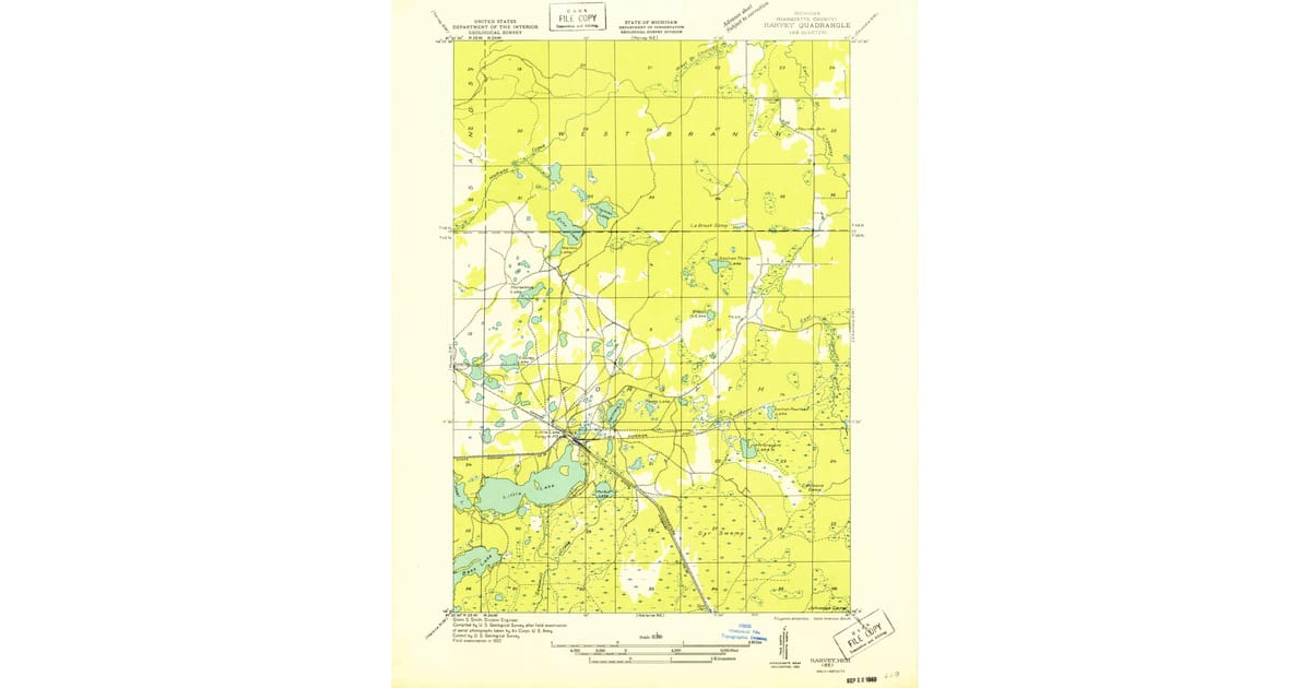 1932 Map of Harvey SE, Marquette County, MI — High-Res | Pastmaps