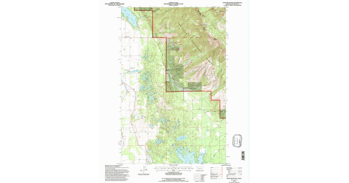 1994 Map of Hash Mountain, Flathead County, MT — High-Res | Pastmaps