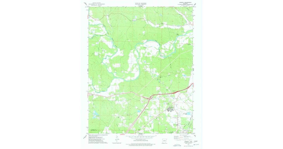 1974 Map of Haskell, AR — High-Res | Pastmaps