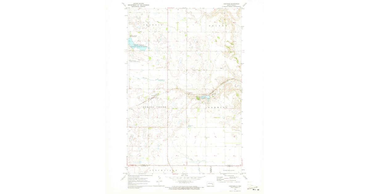 1970 Map of Hastings, Barnes County, ND — High-Res | Pastmaps