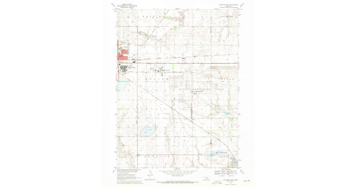 1969 Map of Hastings East, Adams County, NE — High-Res | Pastmaps