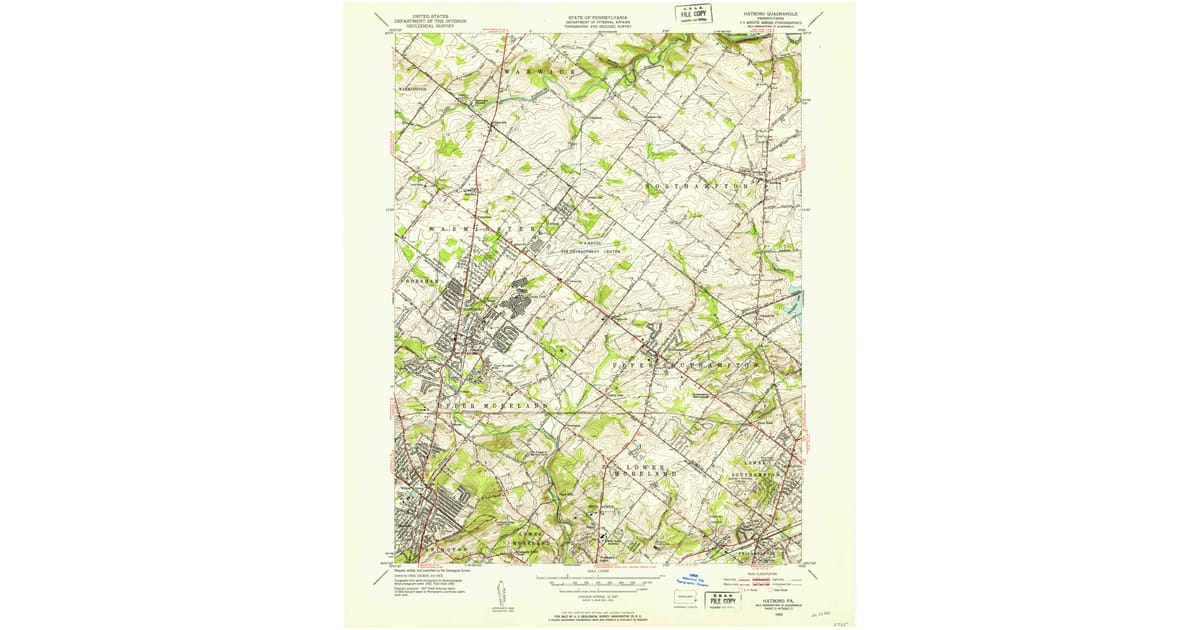 1950s Maps of Lower Southampton Township, PA | Pastmaps