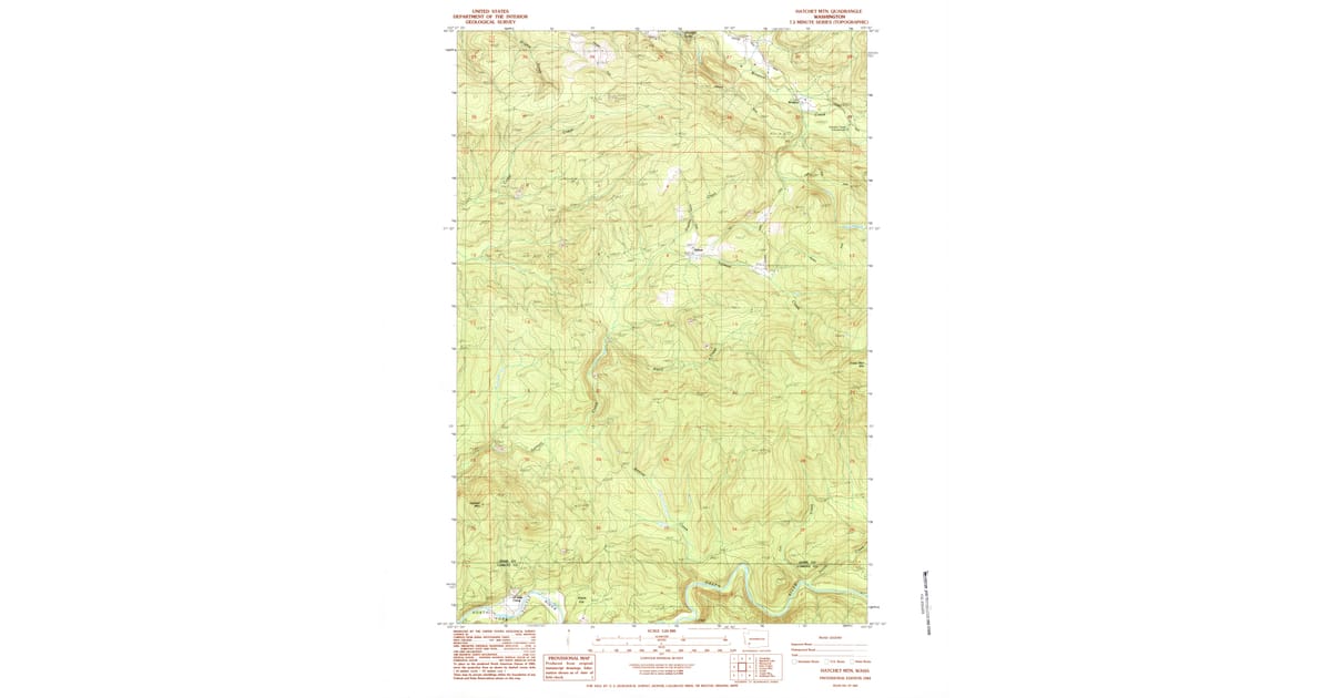 1984 Map of Hatchet Mtn, Lewis County, WA — High-Res | Pastmaps