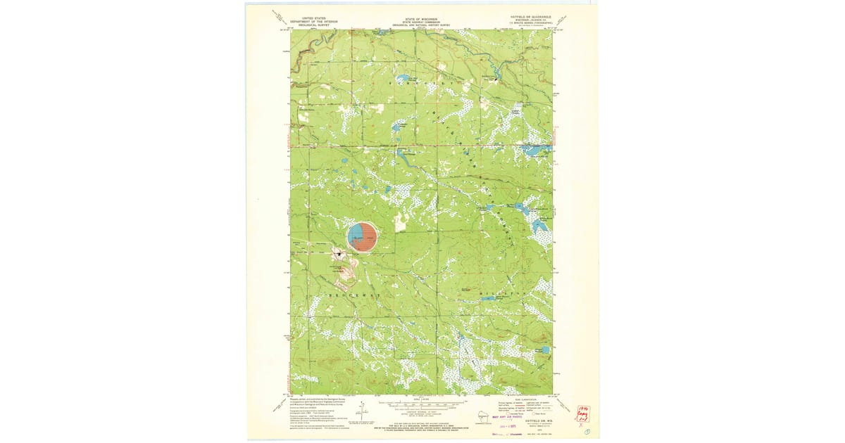 1970 Map of Hatfield SW, Jackson County, WI — High-Res | Pastmaps