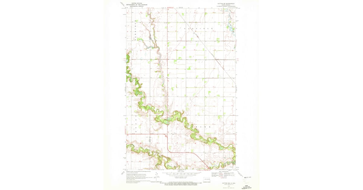 1970 Map of Hatton SW, Traill County, ND — High-Res | Pastmaps
