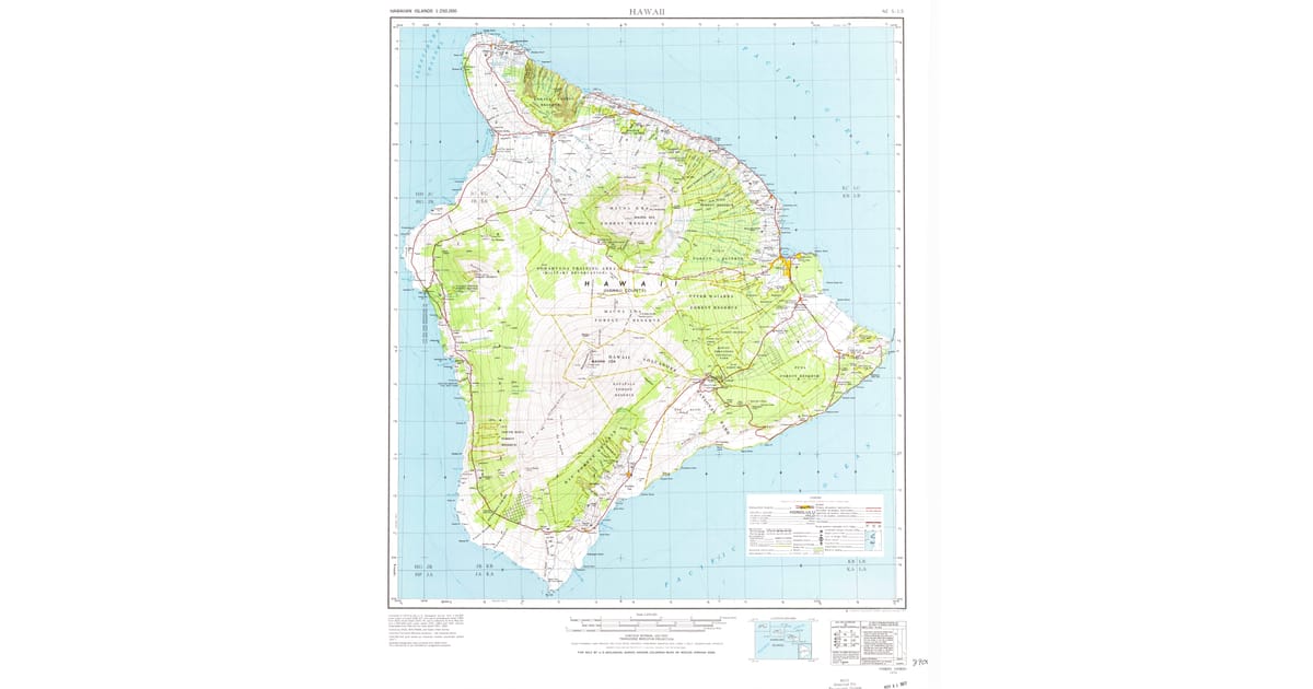 1975 Map of Hawaii, Hawaii County, HI — High-Res | Pastmaps