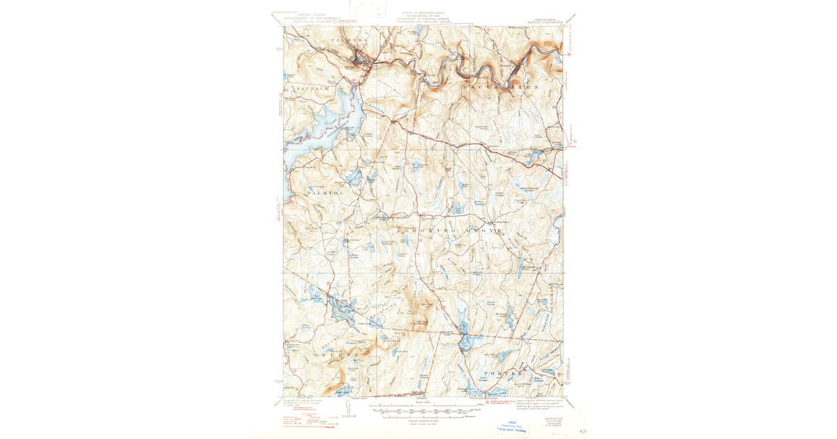 1938 Map of Hawley, PA — High-Res, 1947 Print | Pastmaps