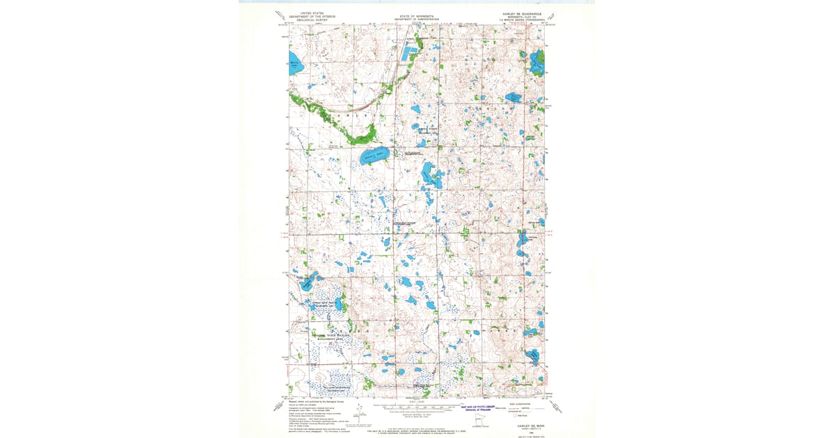 1966 Map of Hawley SE, Clay County, MN — High-Res | Pastmaps