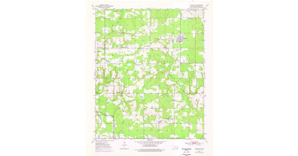 1950 Map of Haworth, OK — High-Res | Pastmaps